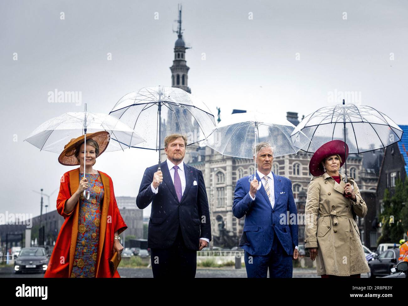 ANTWERP - King Willem-Alexander and Queen Maxima and the Belgian King Philippe and Queen ...