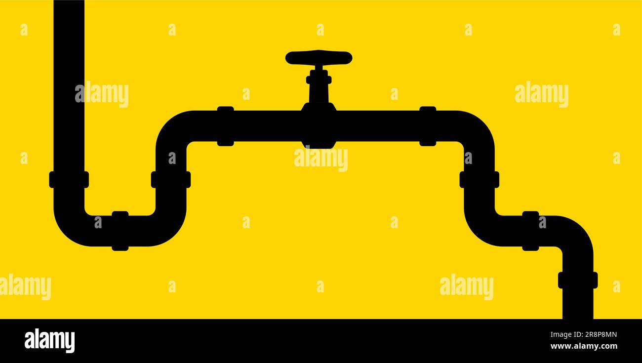 The pipeline with stopcock gas oil plumbing background drain ...