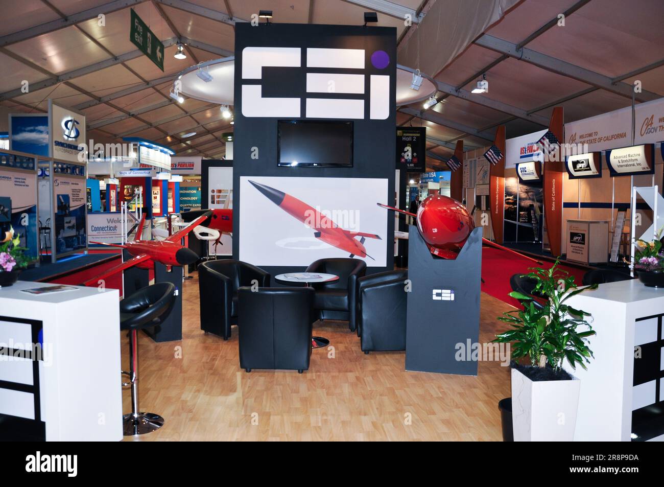 Synchronous Aerospace Group show stand at the Farnborough International ...