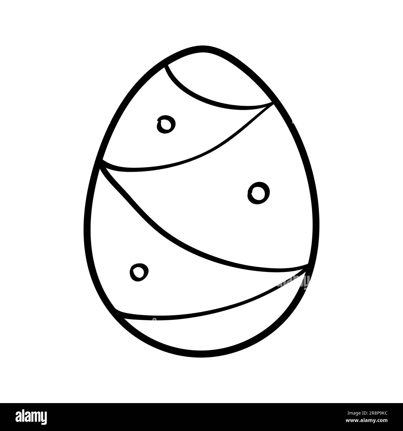 Hand drawn doodle icon of Easter egg with cute small decorations ...