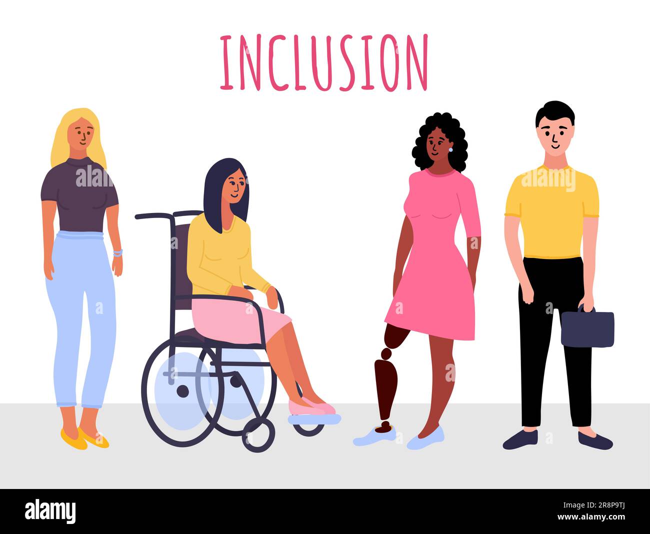 diverse group of young people, office workers isolated on white ...