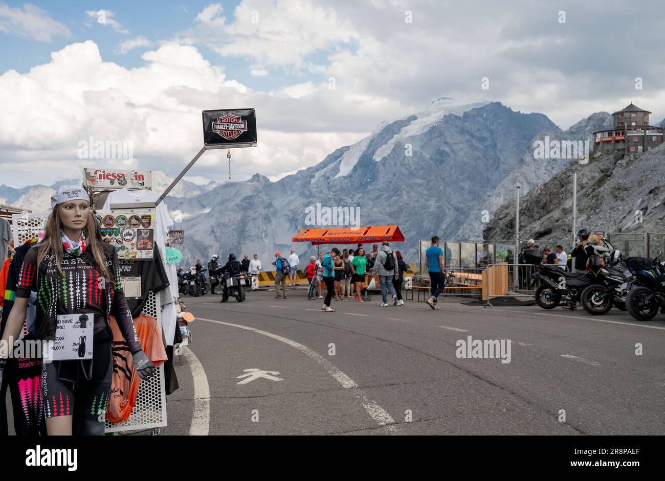 Bormio, the small mountain top town at the top of the Stelvio Pass from ...