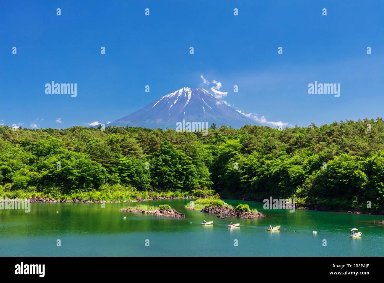 Lake Shojin and Mt Stock Photo - Alamy