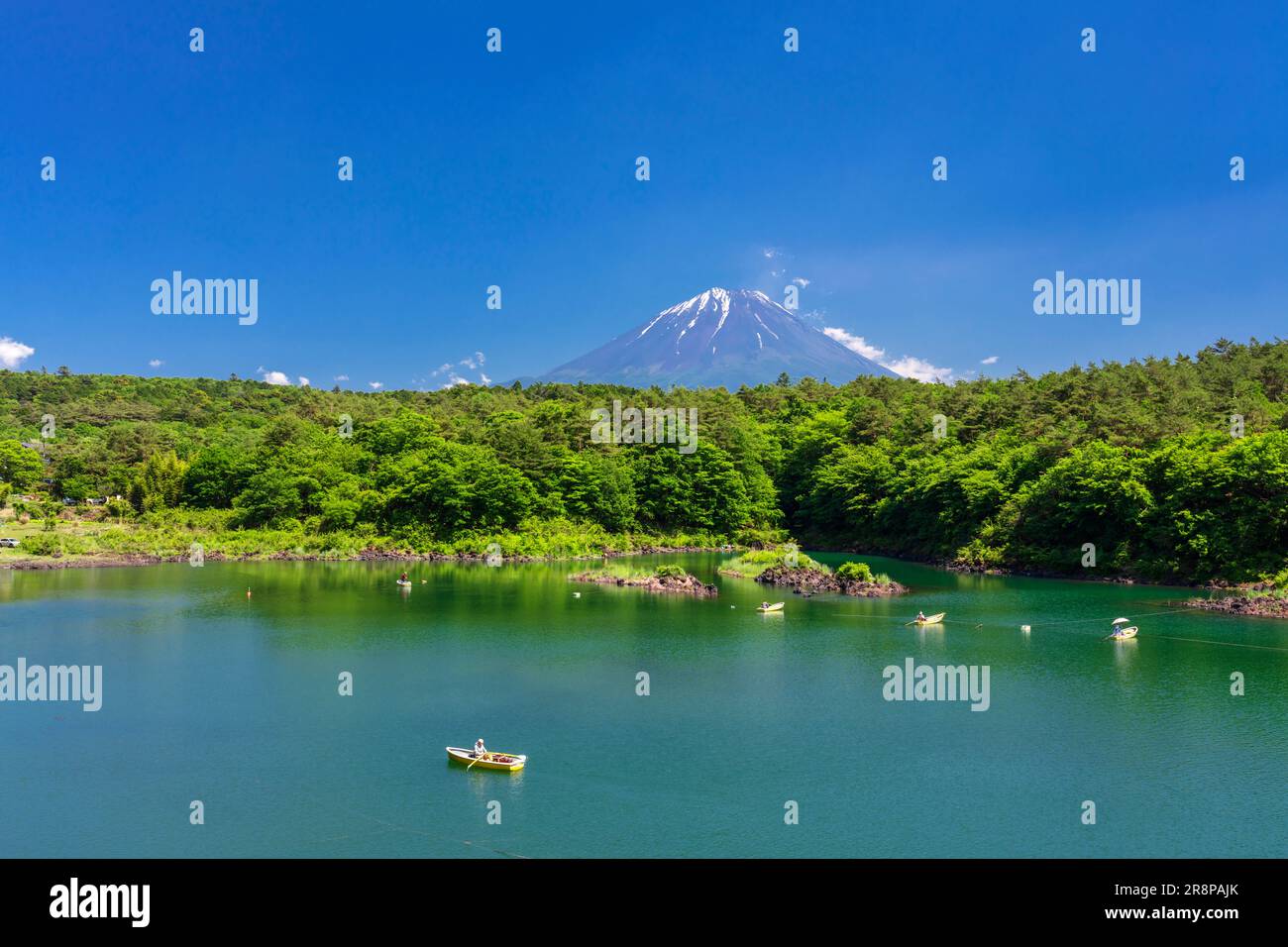 Lake Shojin and Mt Stock Photo - Alamy