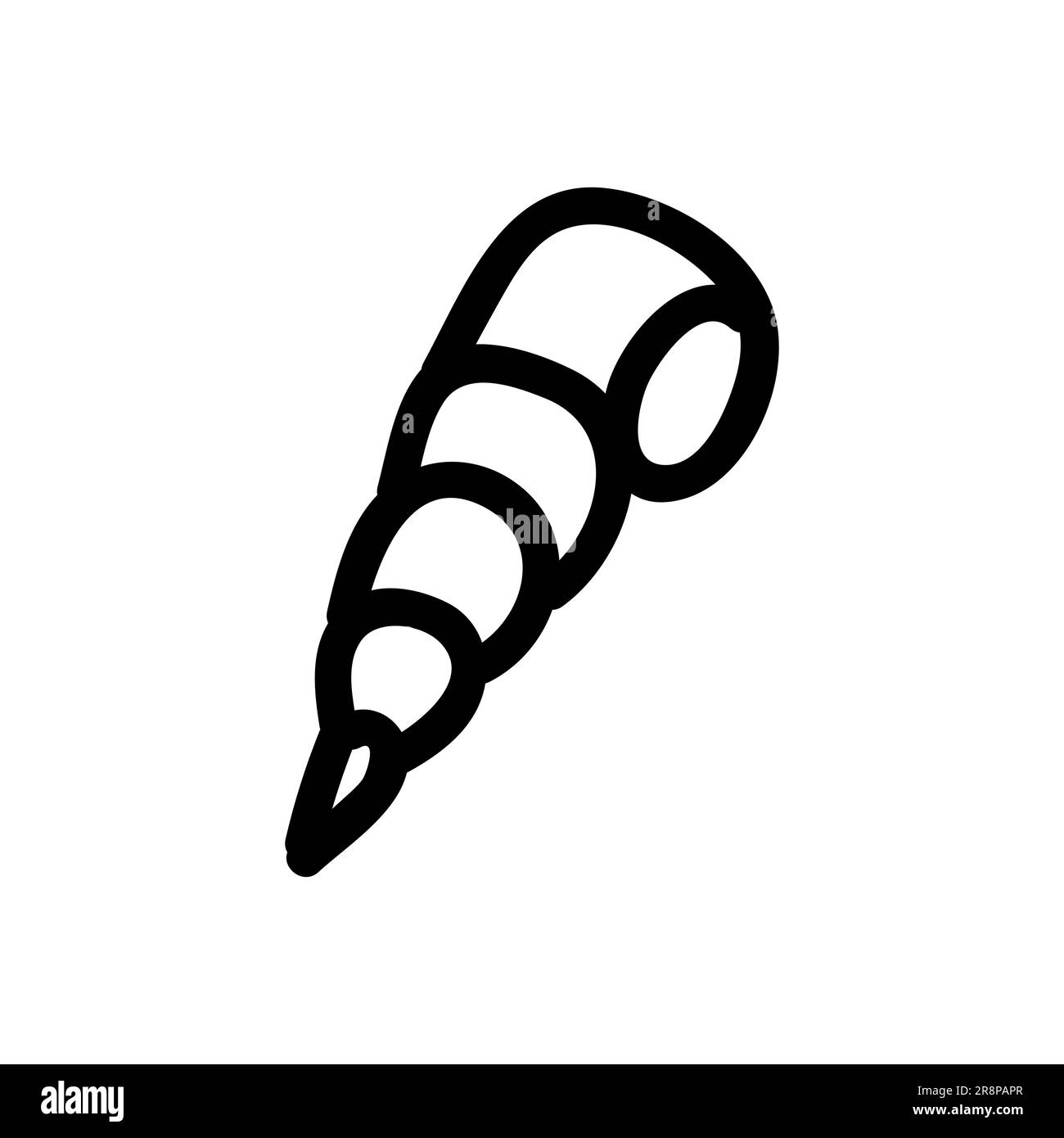 Hand drawn doodle spiral shell with thick black line. Underwater world ...