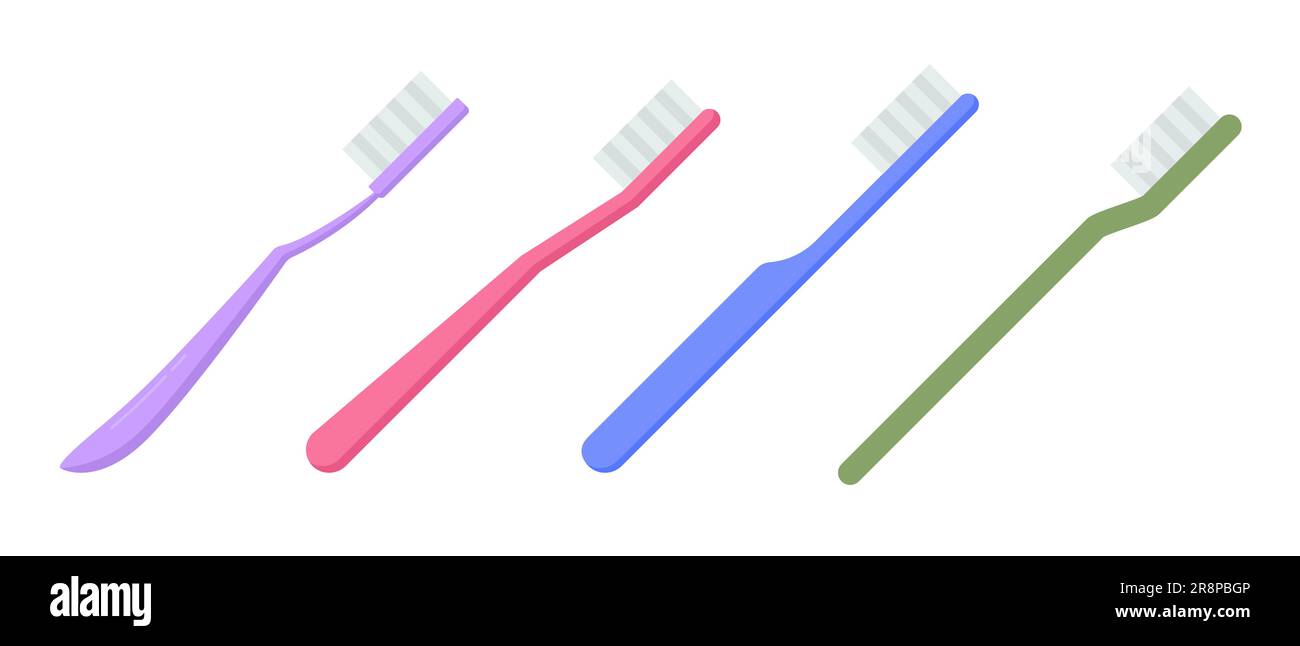 Toothbrush flat vector icon. Mouth brush design isolated tooth icon ...