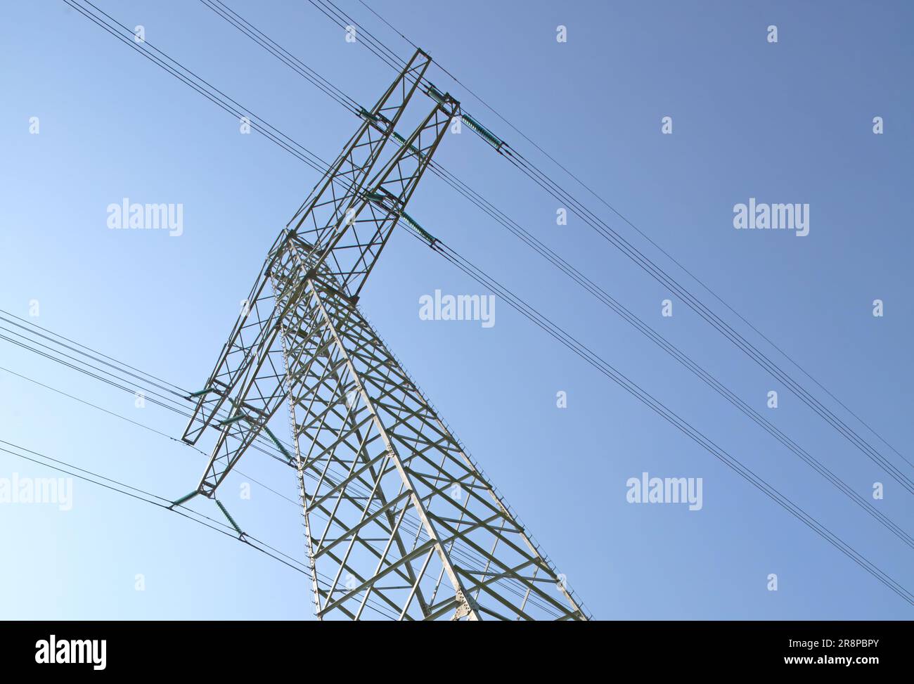 View on one outdoor high voltage electric transmission line support ...