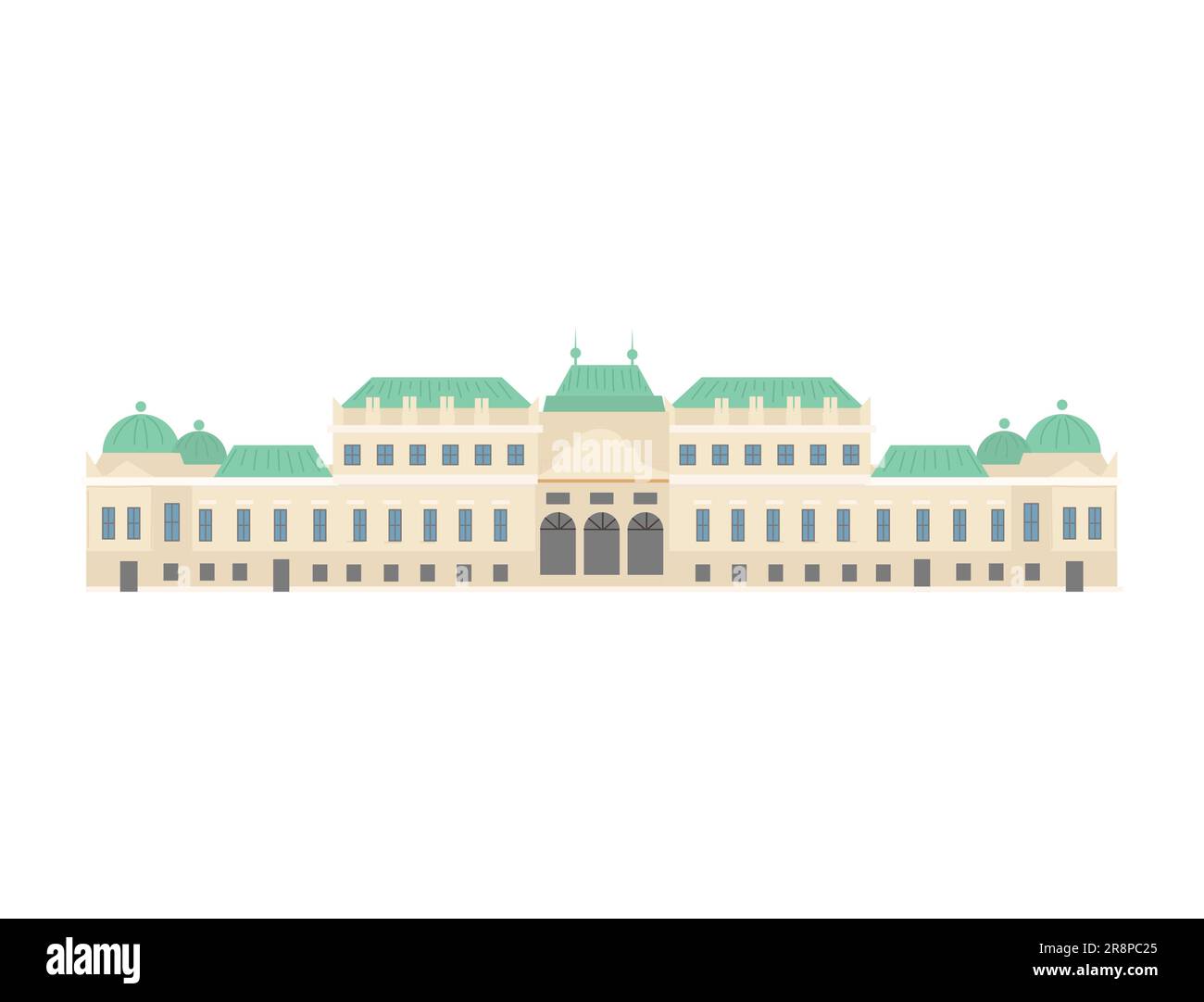european colorful old Palace. Austrian style. historic facade ...