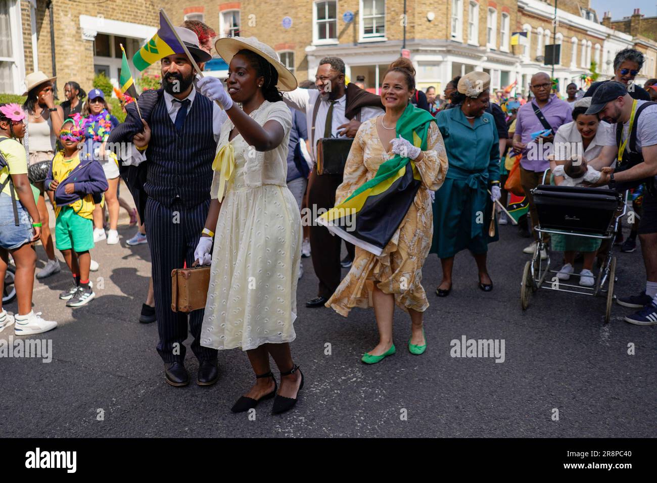 People take part in the procession that commemorates Windrush Day in ...
