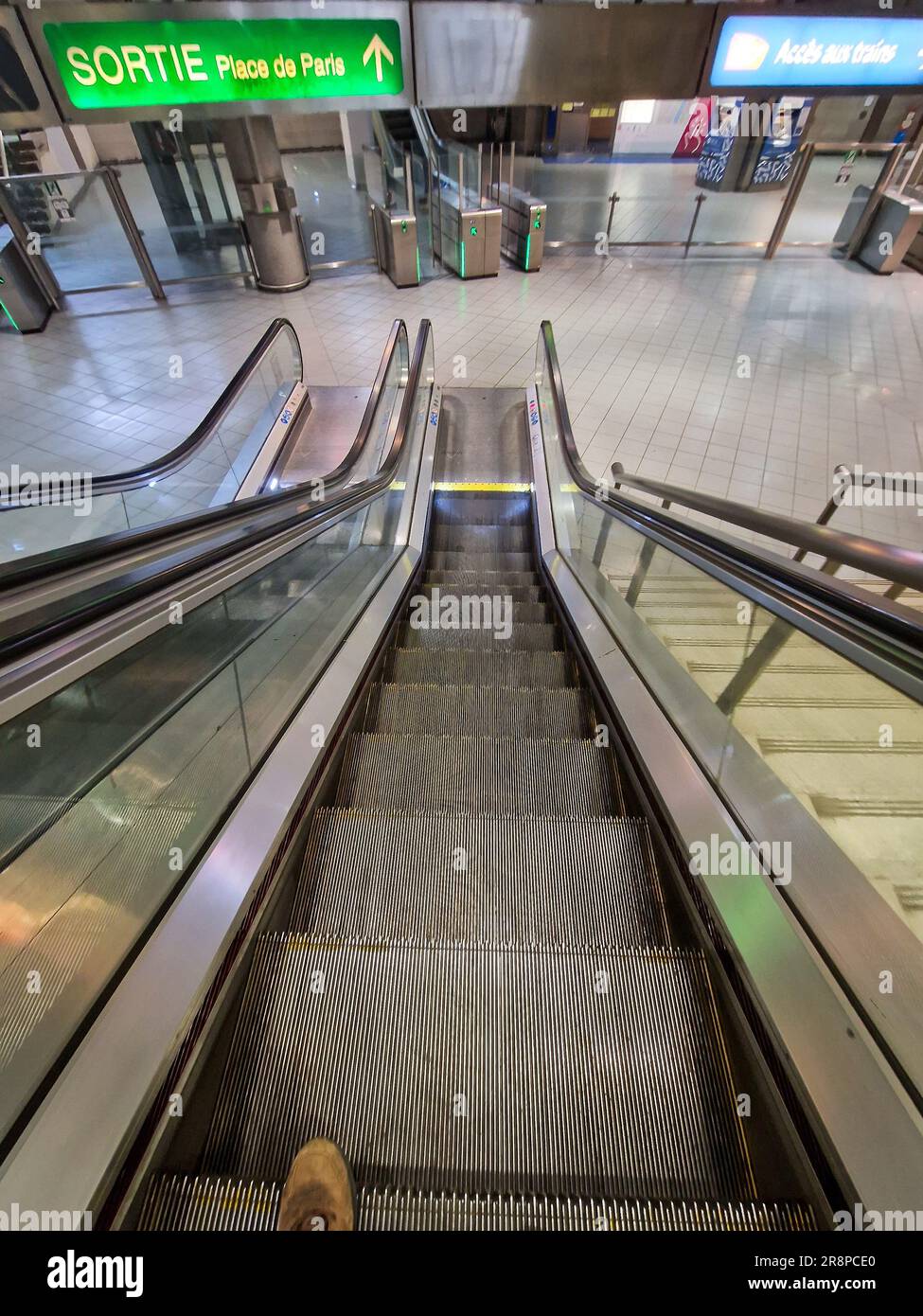 Escalators, Vaise underground station, Lyon, France Stock Photo - Alamy