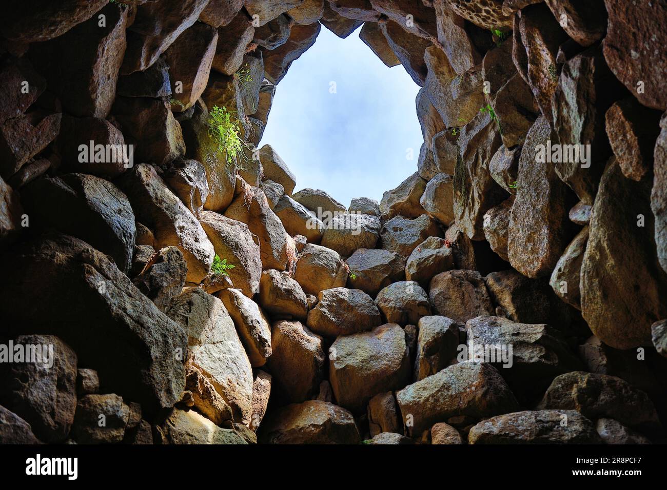 Nuraghe La Prisgiona near Arzachena in Sardinia. Nuragic monument ...