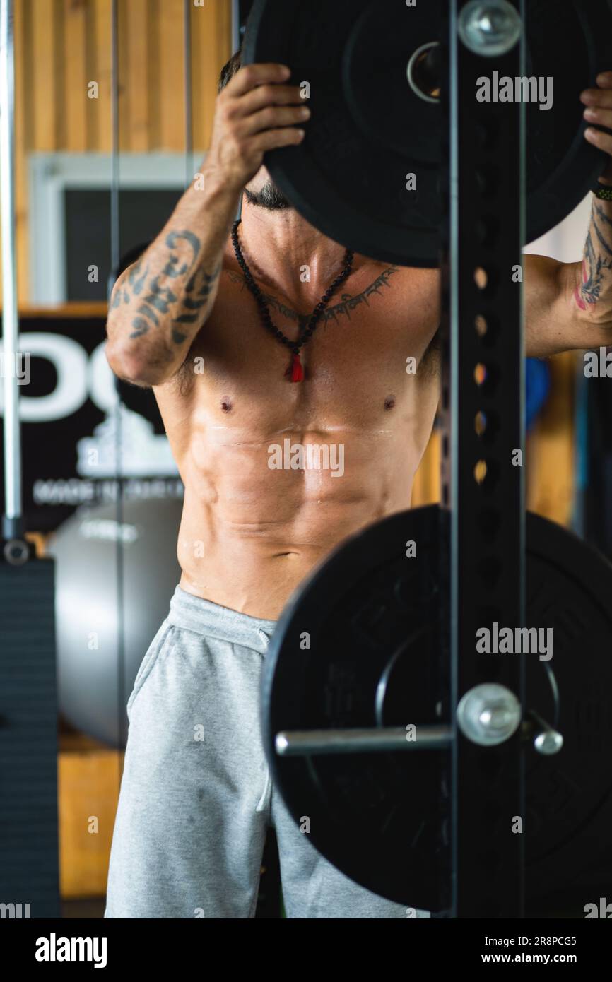 Man pecs muscles hi-res stock photography and images - Alamy