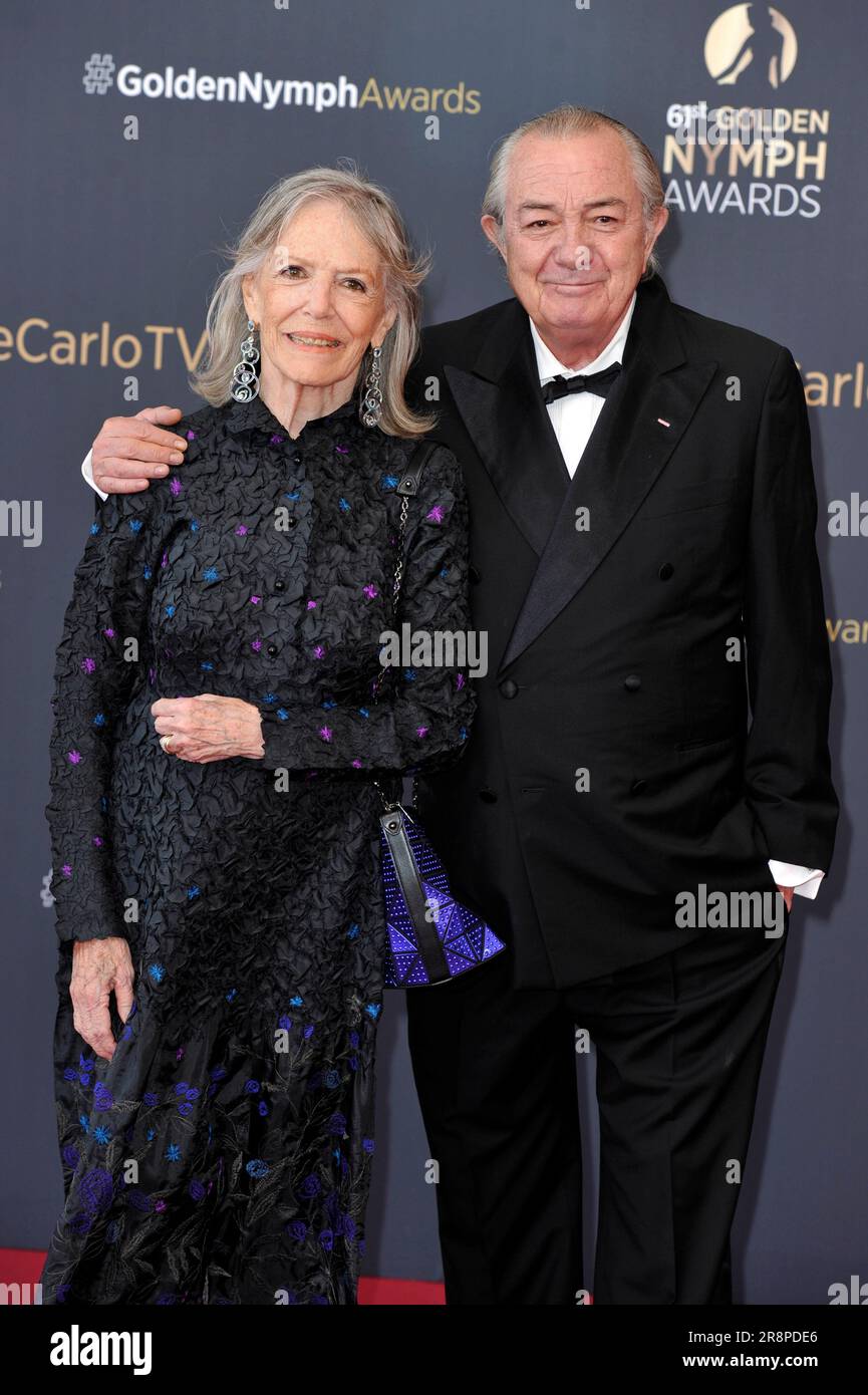 MONTE-CARLO, MONACO - JUNE 20:Victoria Zinny, Remo Girone, attend the "Nymphes D'Or - Golden ...
