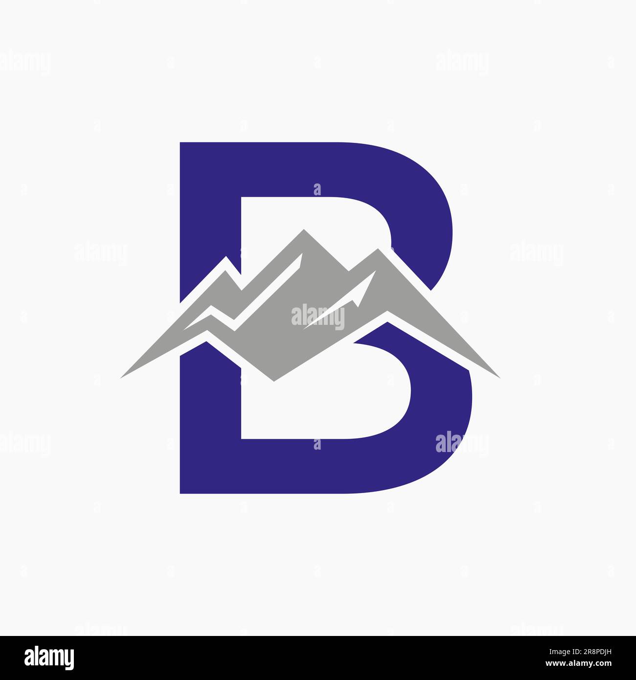 Letter B Mount Logo. Mountain Nature Landscape Logo Combine With Hill ...