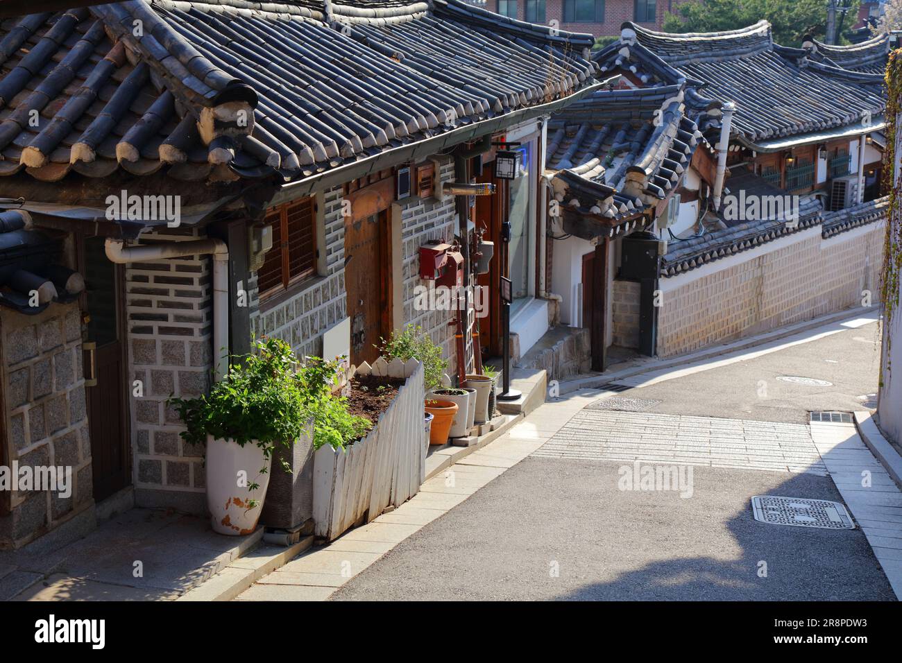 Bukchon Hanok Village in Seoul, South Korea. Old town street Stock ...