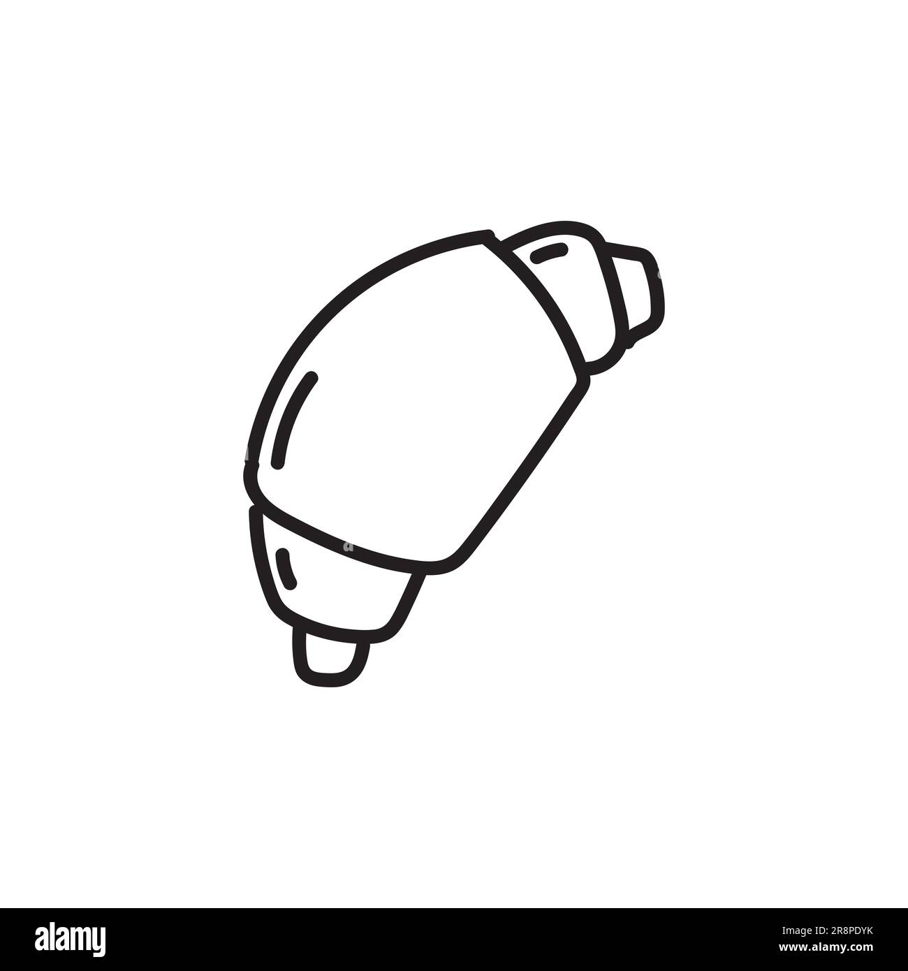 Simple hand drawn croissant icon badge bakery for design menu cafe ...