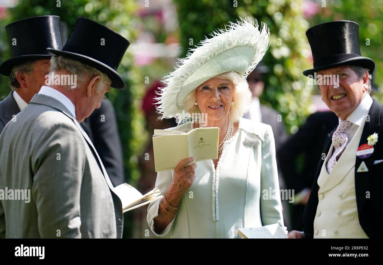 Queen Camilla during day three of Royal Ascot at Ascot Racecourse ...