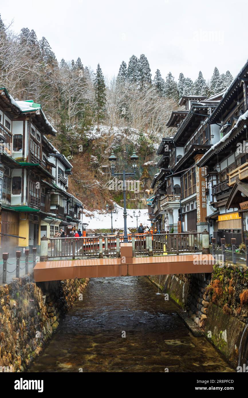 Ginzan Hot Spring Stock Photo - Alamy