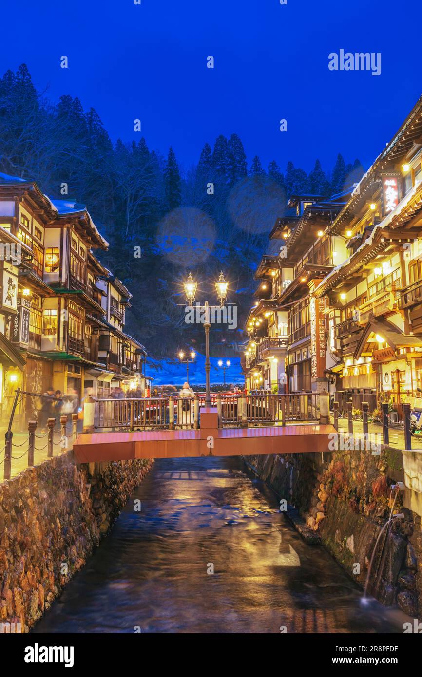Ginzan Hot Spring Stock Photo - Alamy