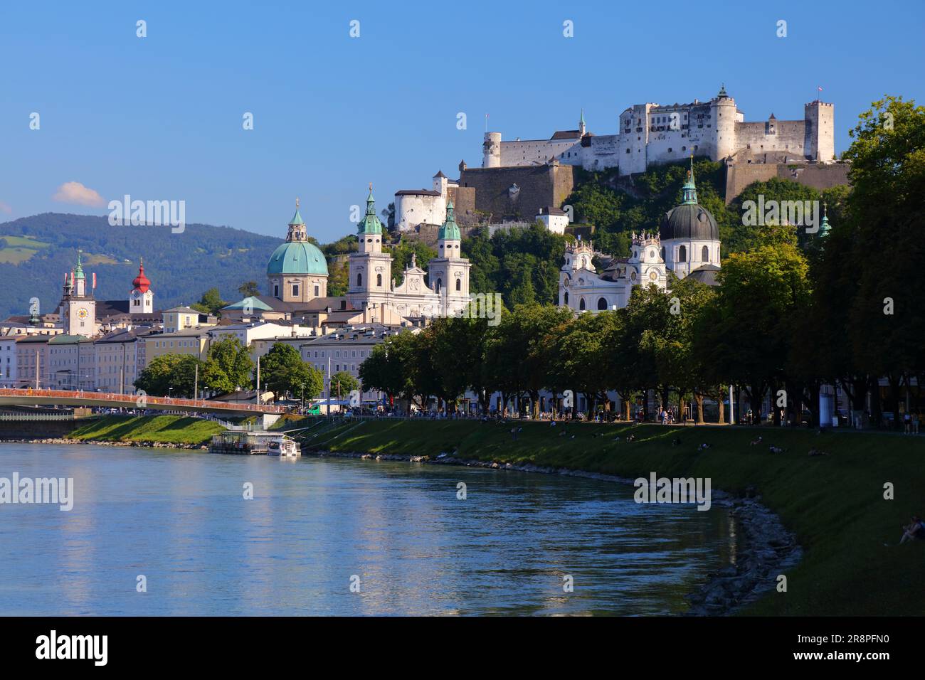 Salzburg, Austria. Summer city view with Hohensalzburg Fortress, other ...