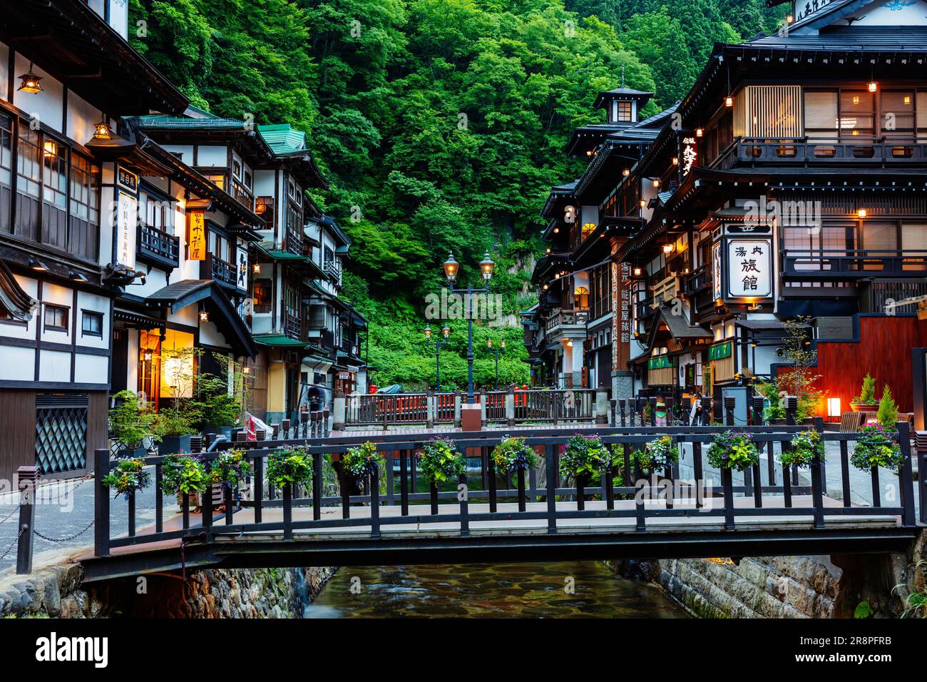 Ginzan Hot Spring Stock Photo - Alamy