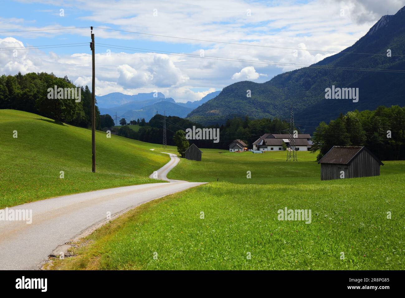 Austria summer. Countryside landscape near Bad Ischl town in ...