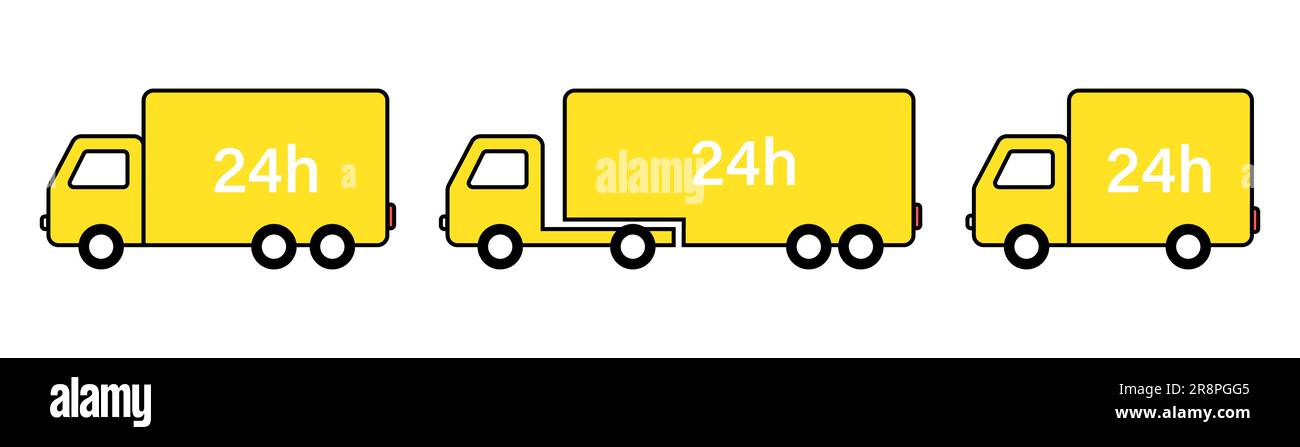 Truck icon set. Freight, delivery symbol. Fast delivery truck. Delivery ...