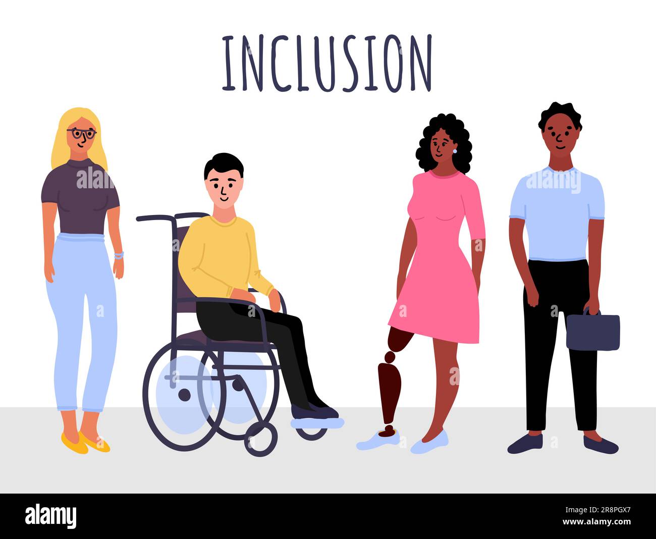 diverse group of young people, office workers isolated on white ...