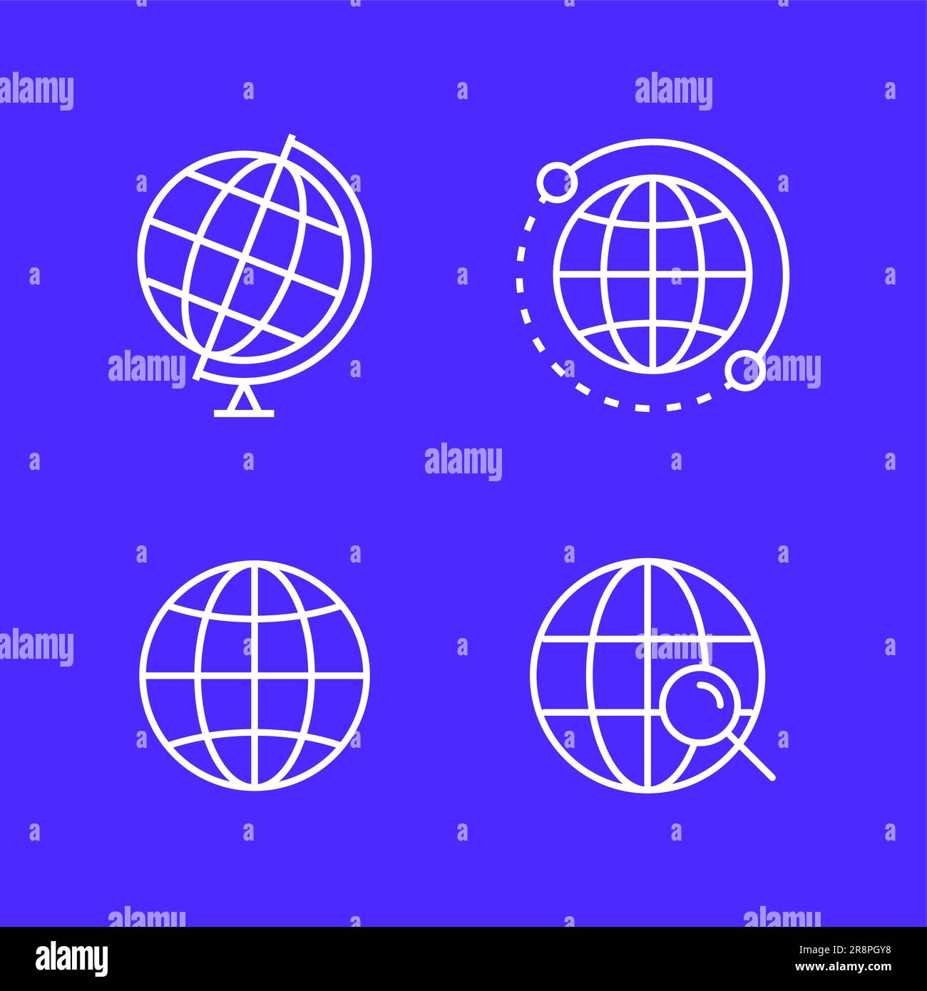 World globe line icon. Vector Earth global country map planet line icon ...
