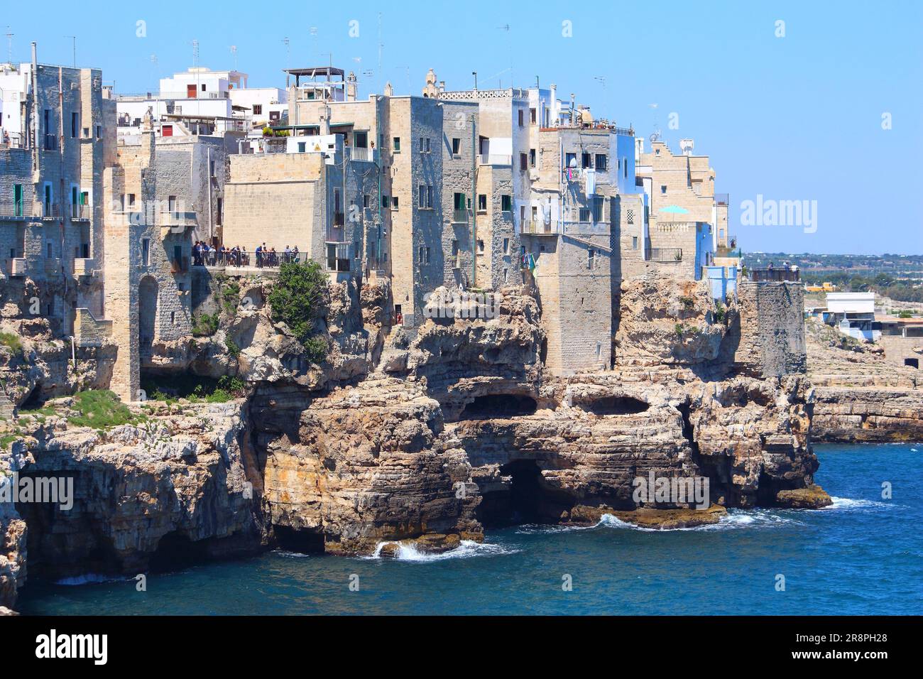 Italy - Polignano a Mare. Old Town on rock cliffs Stock Photo - Alamy