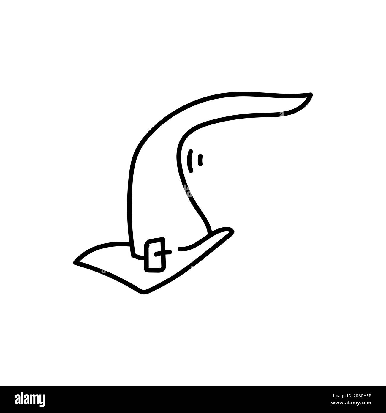 Wizard Hat in Hand Drawing Doodle Style isolated on white background ...