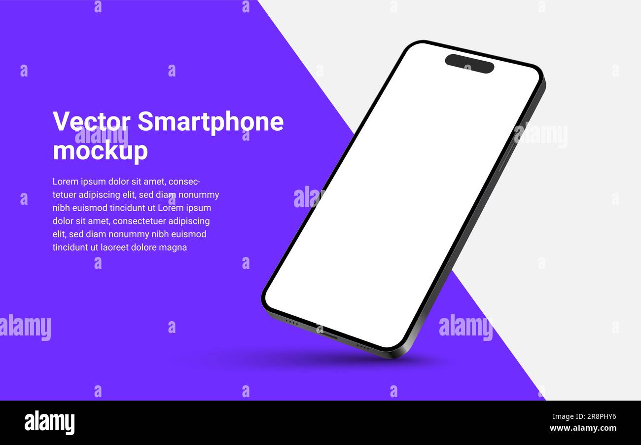 Phone mockup isolate 3d vector screen device template. Cellphone app ...