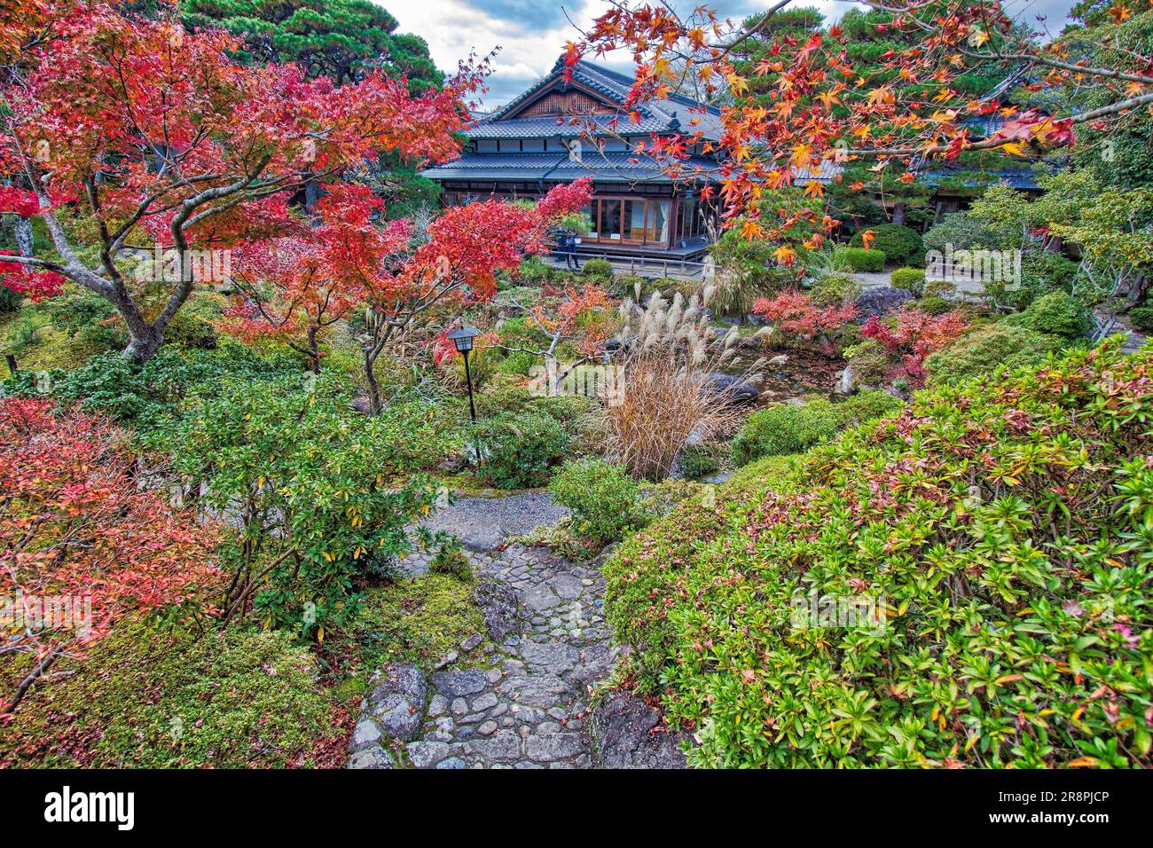 Nara, Japan. Autumn colors in Japanese garden. Yoshikien Garden. HDR ...