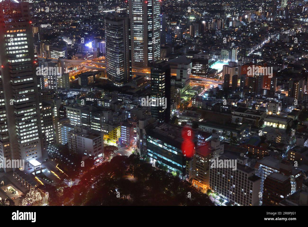Tokyo big city lights. Aerial view of Shinjuku district in Tokyo city, Japan Stock Photo - Alamy