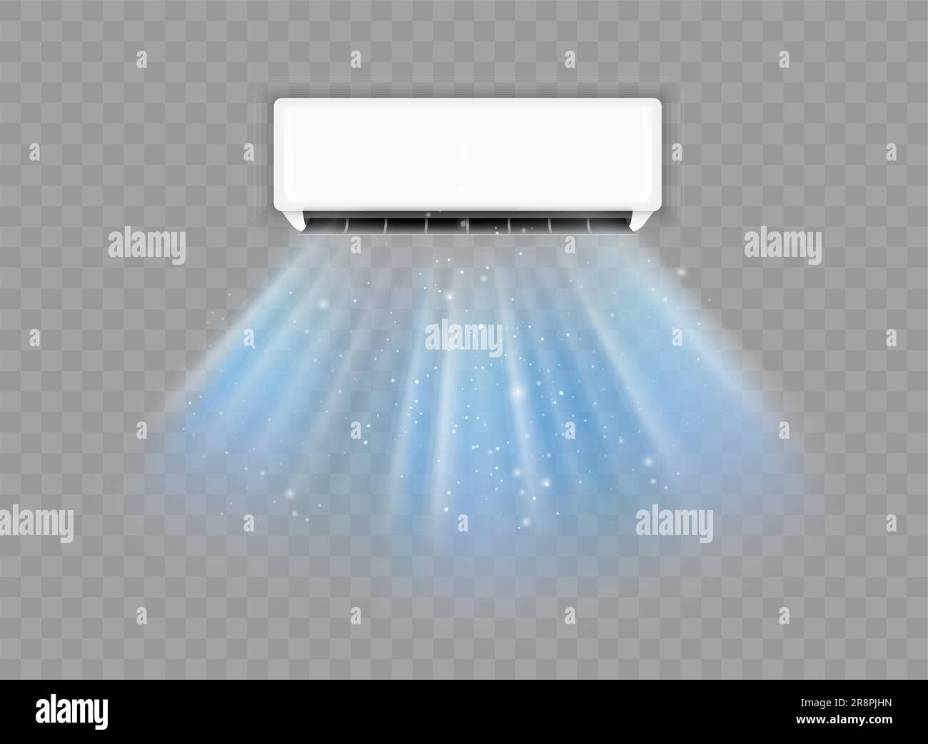 Air conditioner design illustration wind cold flow. Air condition room ...