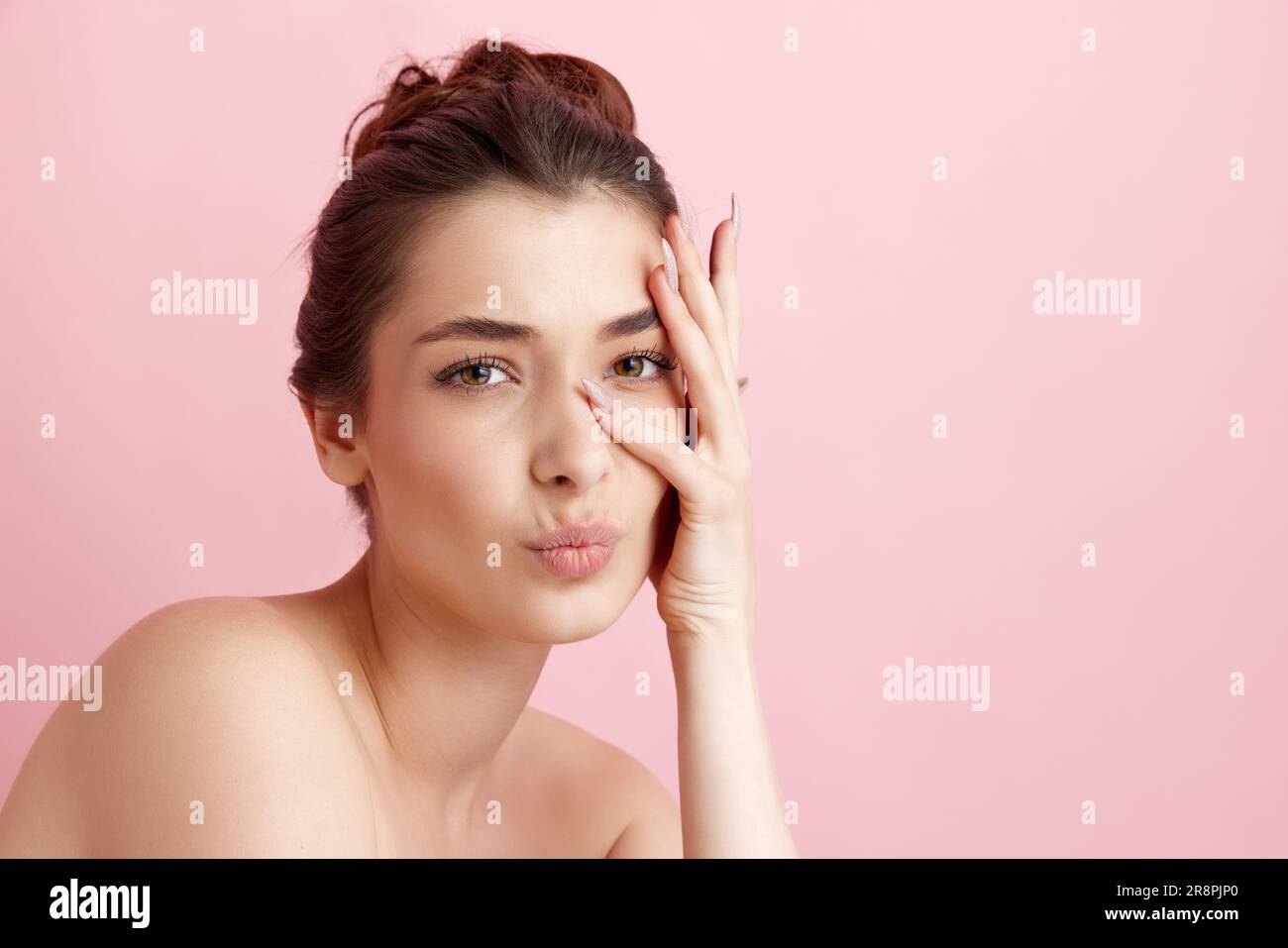 Portrait Of Beautiful Tender Woman With Perfect Smooth Well Kept