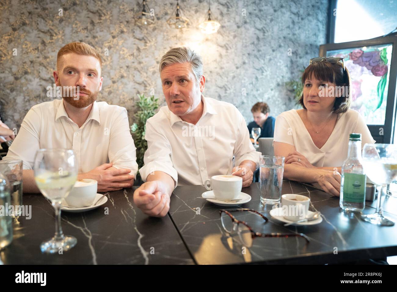 Labour leader Sir Keir Starmer (centre), Shadow chancellor Rachel ...