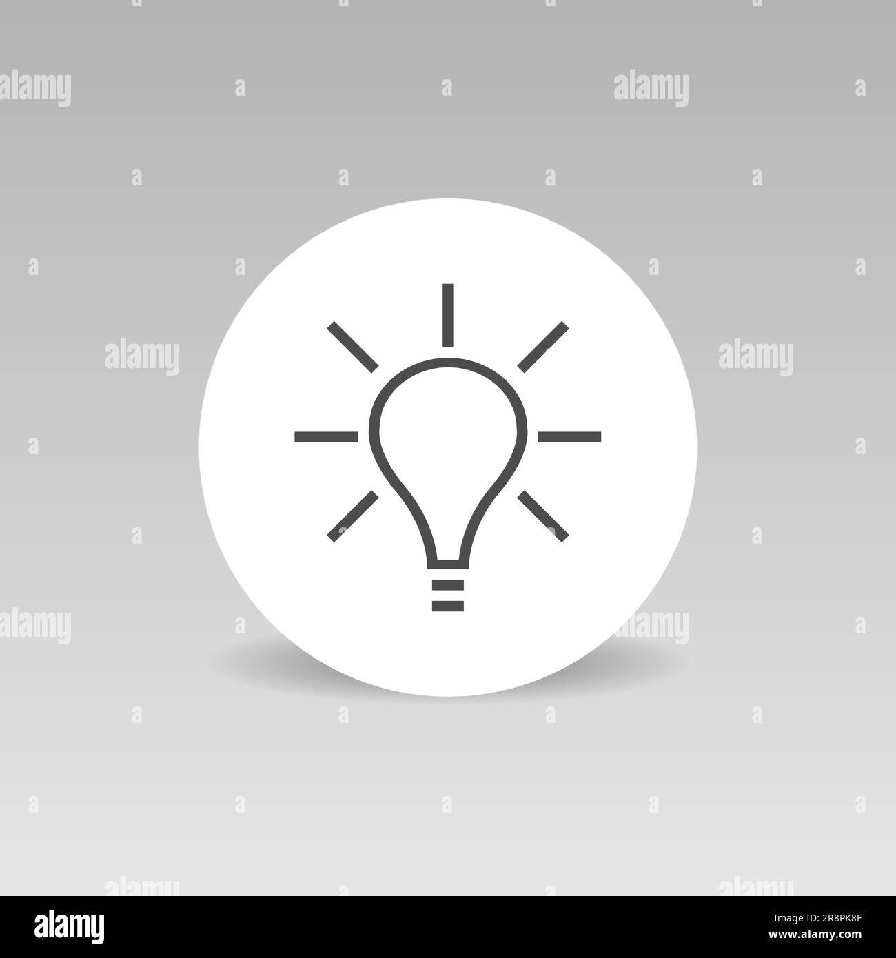 Bulb round vector icon Business Idea concept Stock Vector Image & Art ...