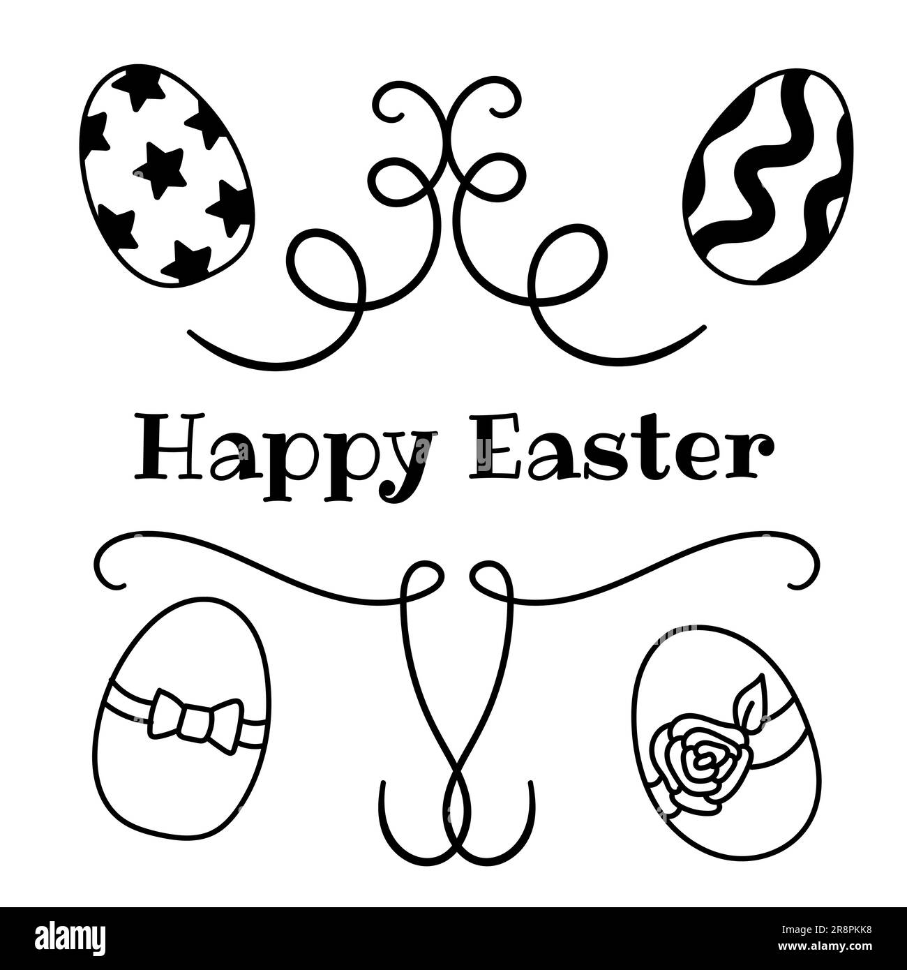 Happy Easter Clipart Black And White
