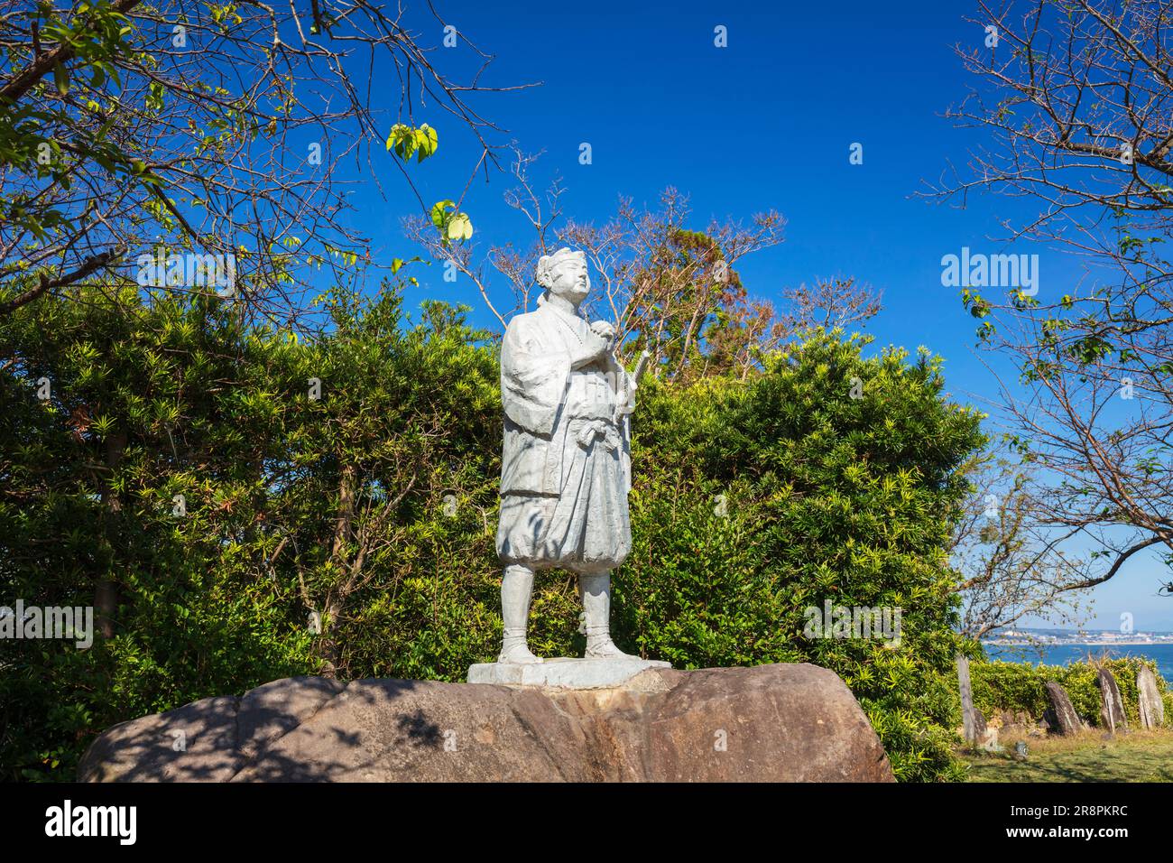 Statue of Amakusa Shiro at the Hara Castle Ruins Stock Photo - Alamy