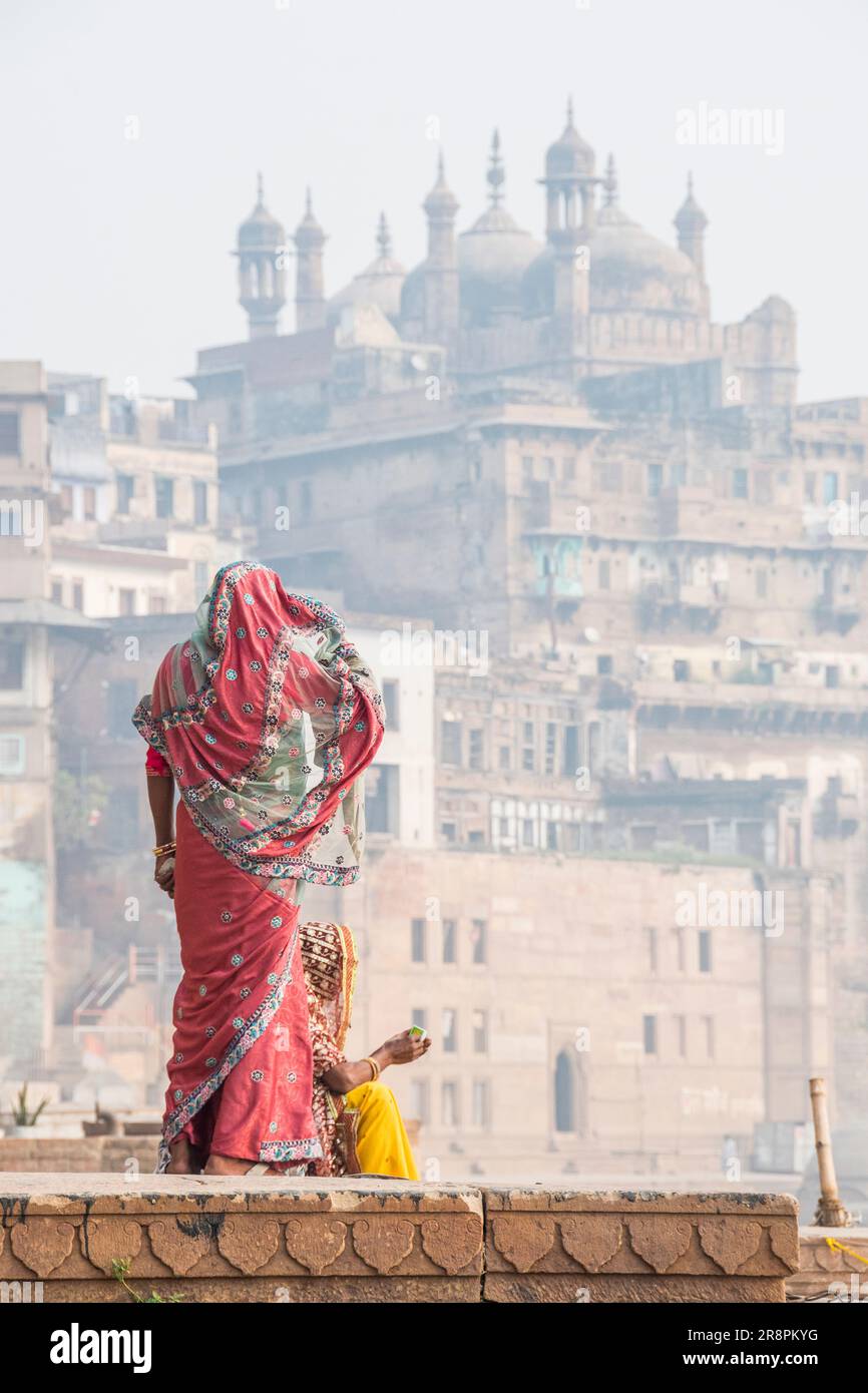 Hijra women stand in front of the Alamgir Masjid on the ghats of ...