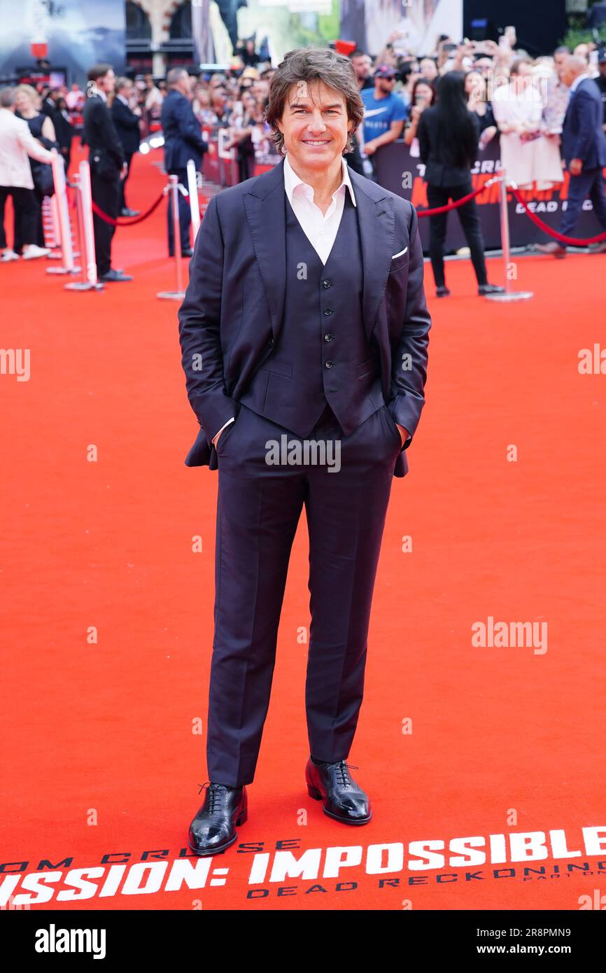 Tom Cruise arrives at the UK premiere of Mission: Impossible - Dead ...