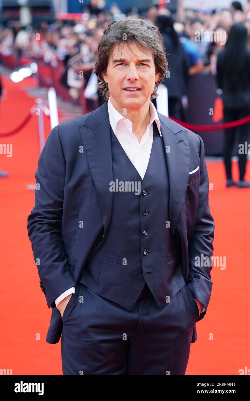 Tom Cruise arrives at the UK premiere of Mission: Impossible - Dead ...