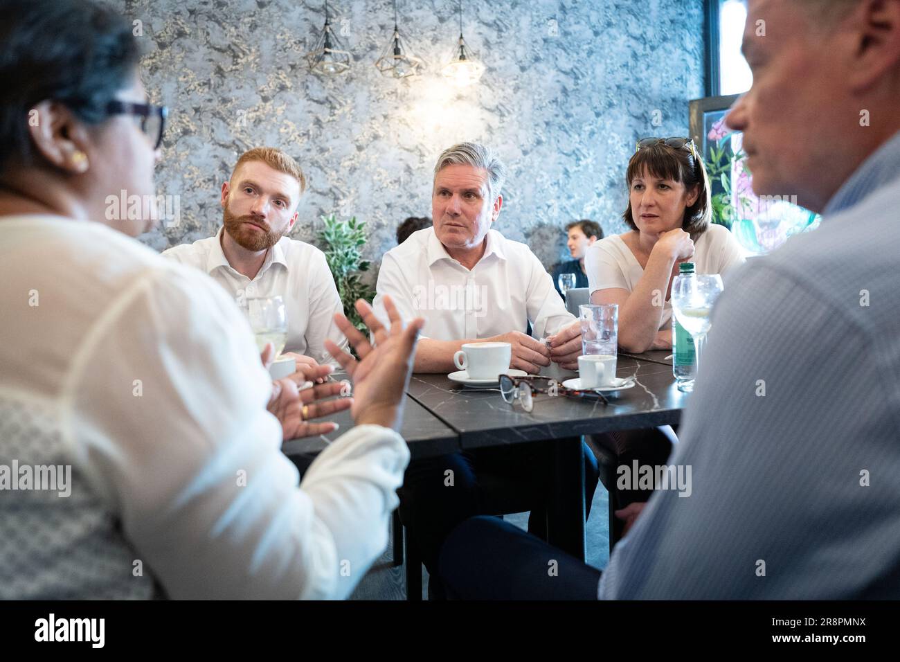 Labour leader Sir Keir Starmer (centre), Shadow chancellor Rachel ...