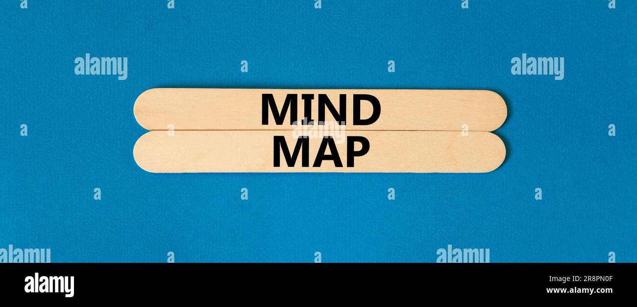 Mind map symbol. Concept words Mind map on beautiful wooden stick on a ...