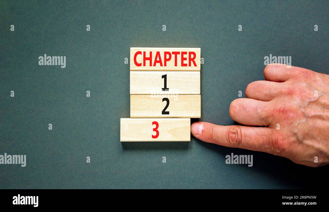 Time to chapter 3 symbol. Concept word Chapter 1 2 3 on wooden block ...