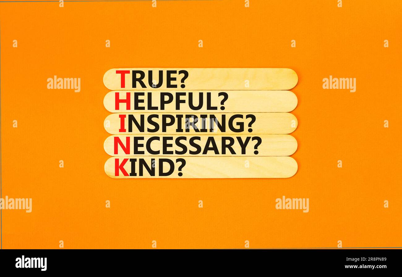 Think symbol. Concept words Think before you speak true helpful ...