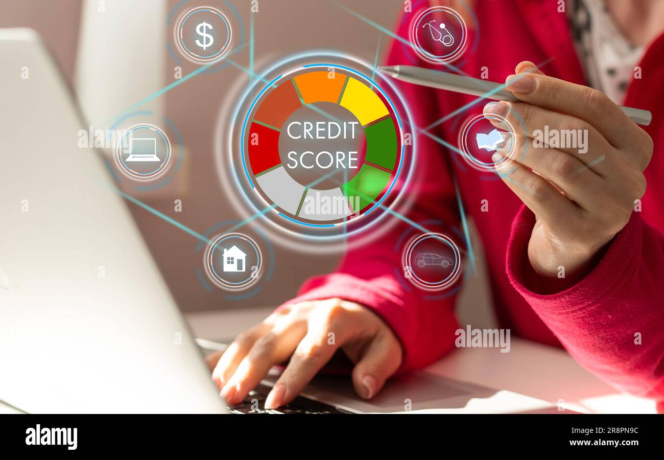 Online Credit Score Ranking Check On Mobile Phone Stock Photo - Alamy