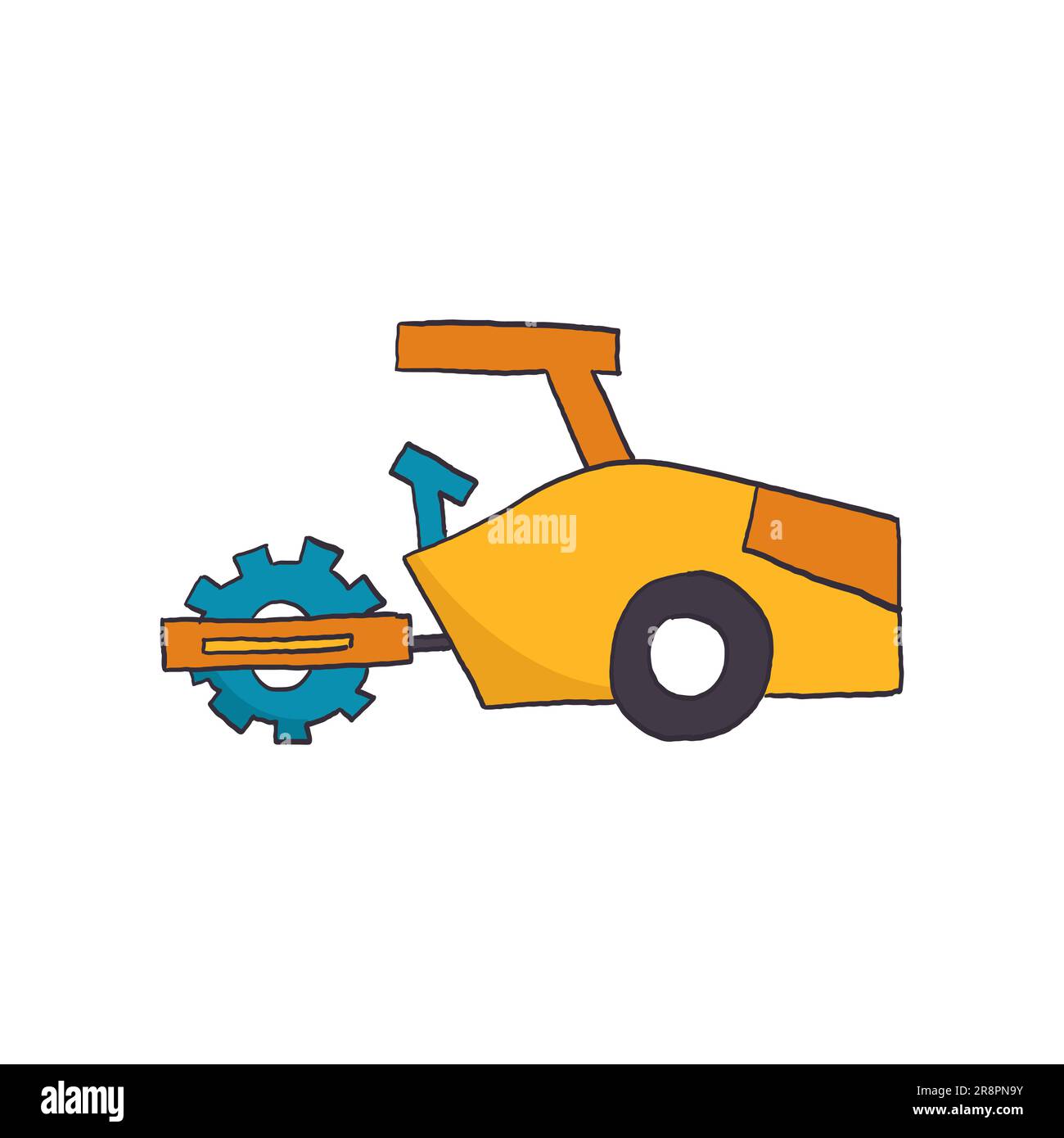 cute vehicle for kids design. Hand drawn transport icon of builder ...