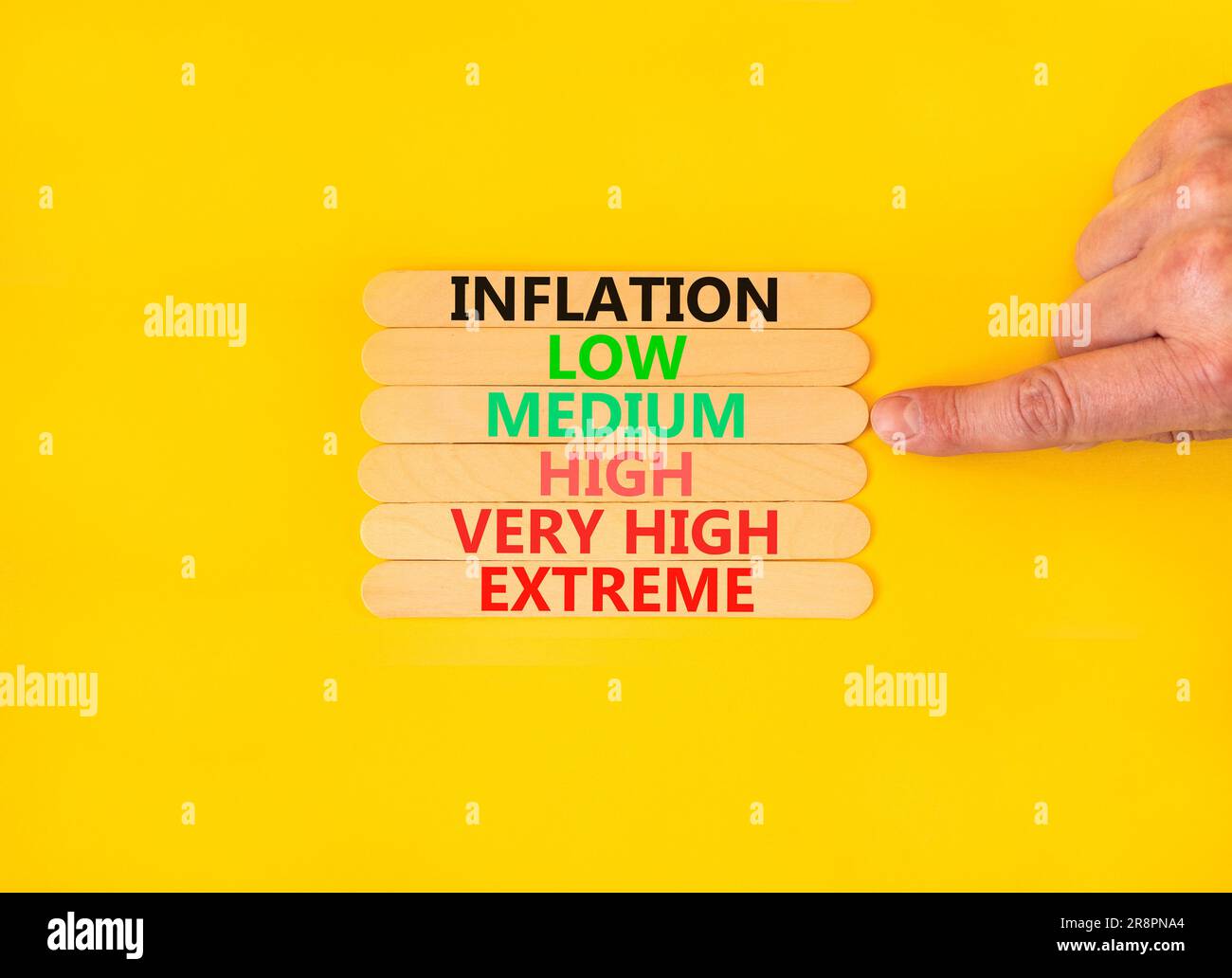 Medium inflation symbol. Concept word Inflation low medium high very ...